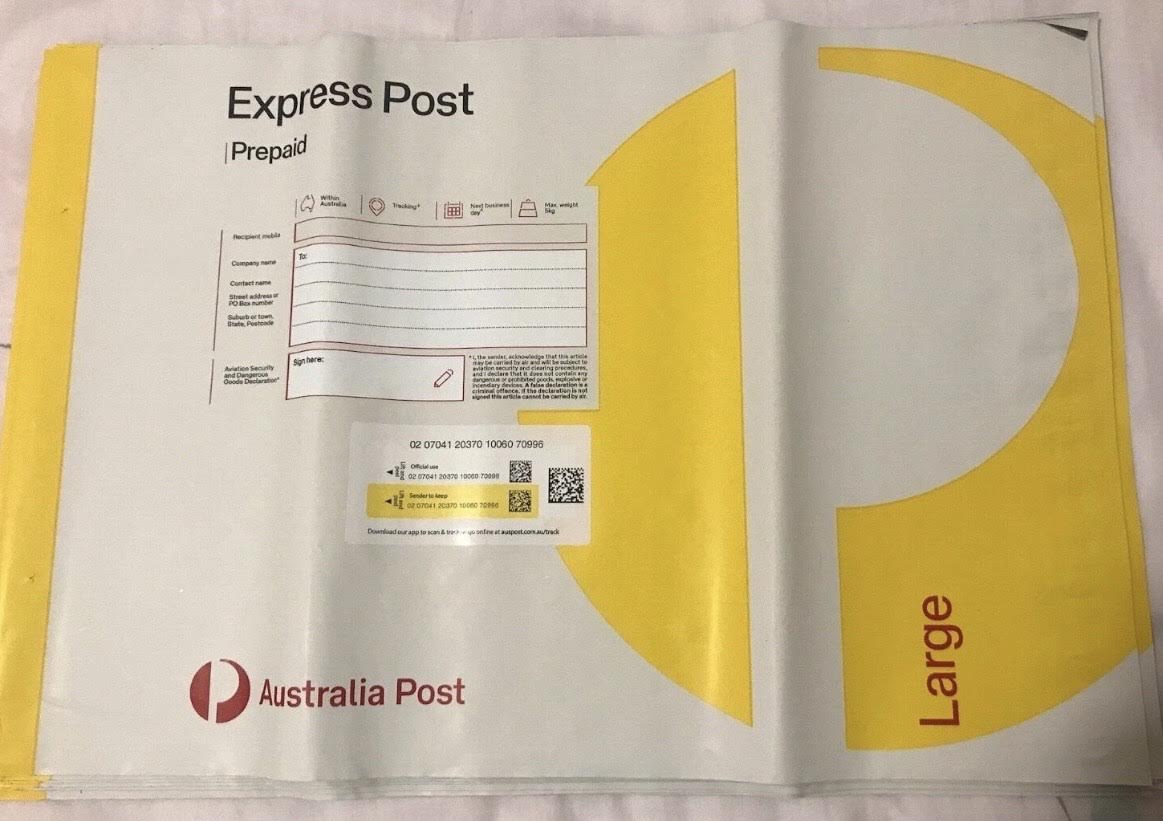 Australia Post Express Post Large Satchel – 500 Pack
