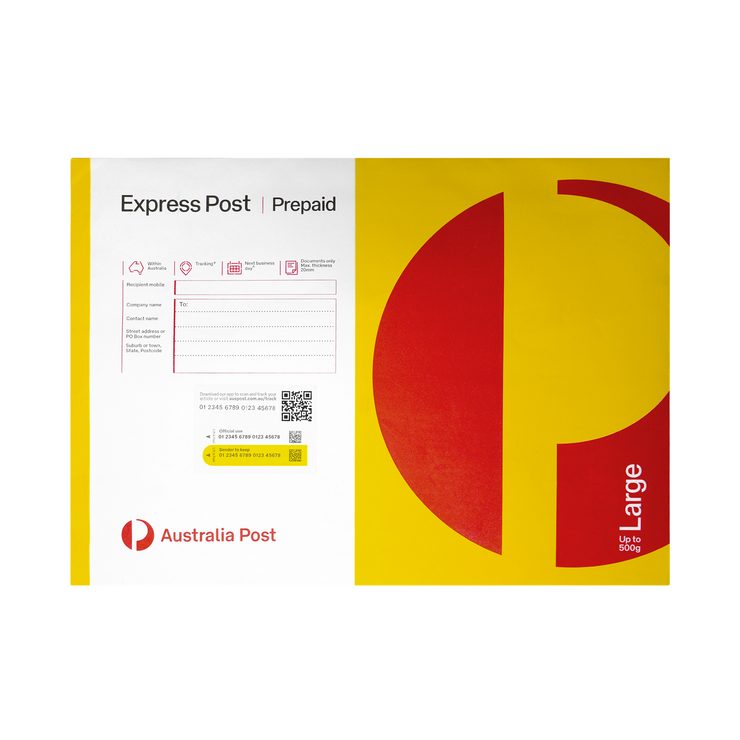 Domestic Letter with Tracking Prepaid Envelope Small – 100 Pack RRP $4